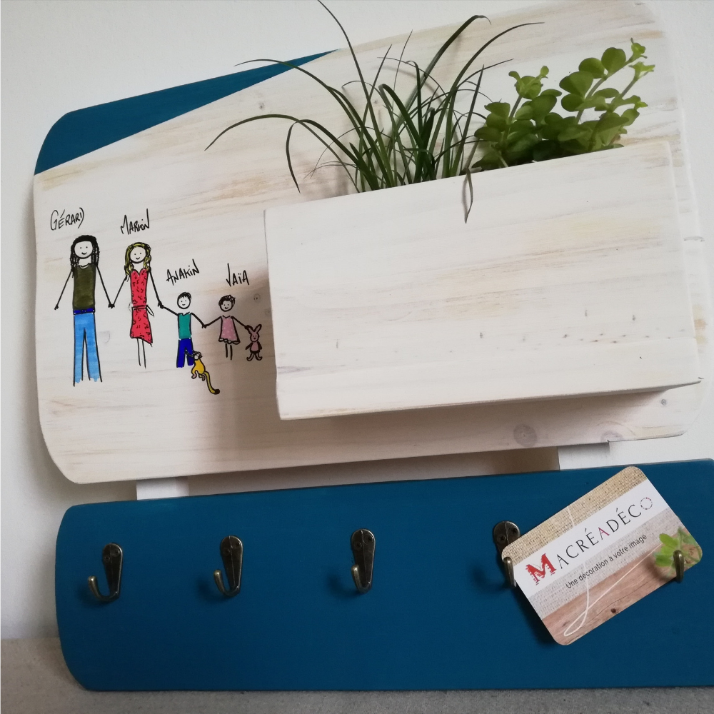 Support clefs pancarte, compact, Entrée de maison |MACREADECO|