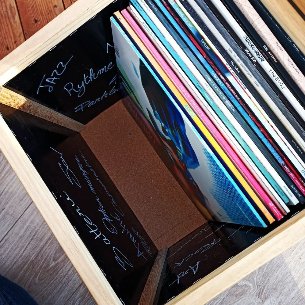 Coffre disques vinyle 33 tours, boîte rangement |MACREADECO|