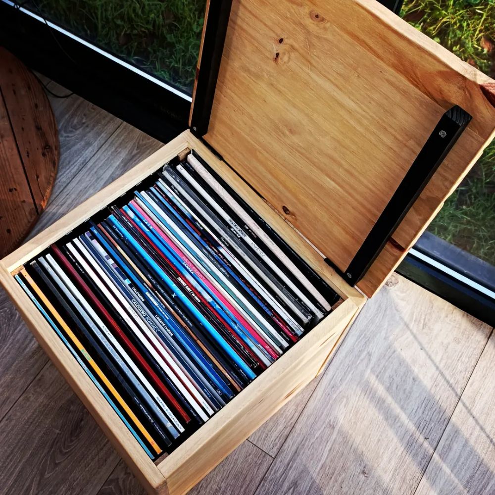 Coffre disques vinyle 33 tours, boîte rangement |MACREADECO|